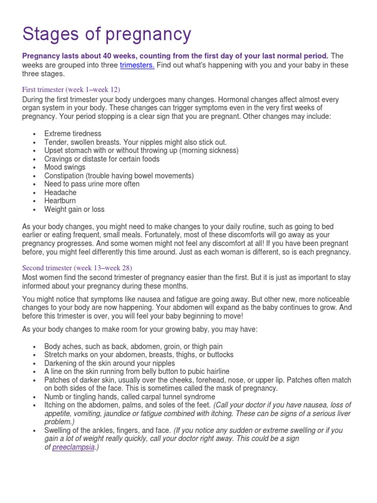 Stages of Pregnancy | Download Free PDF | Childbirth | Doula