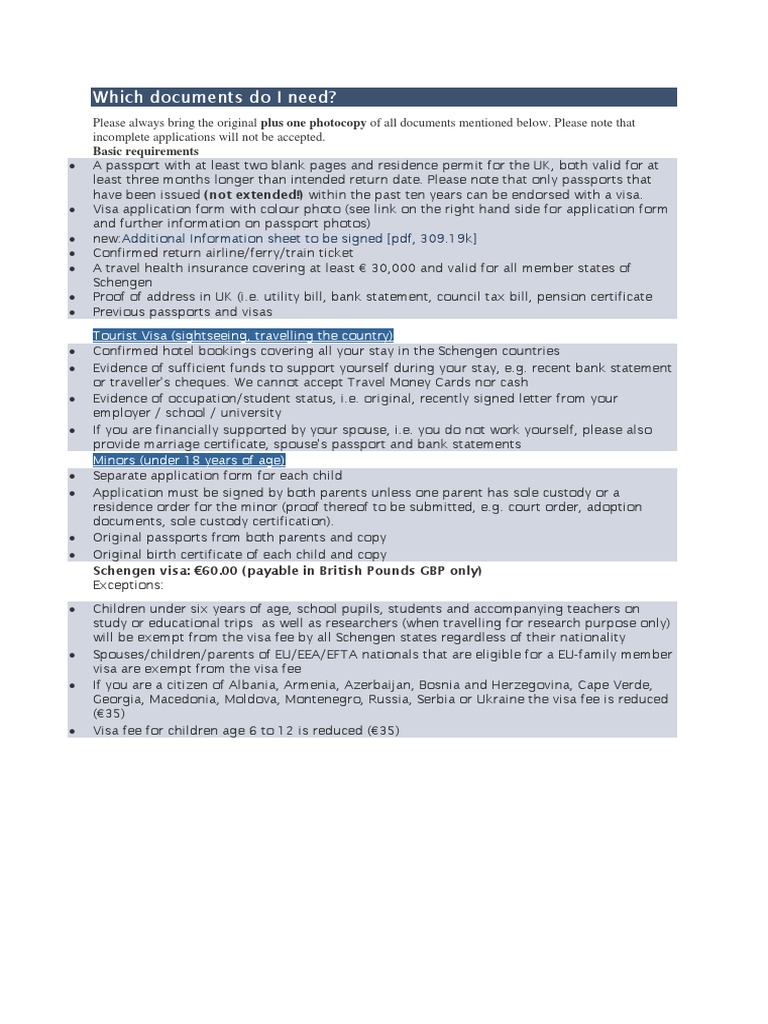 Which Documents Do I Need | PDF | Travel Visa | Passport