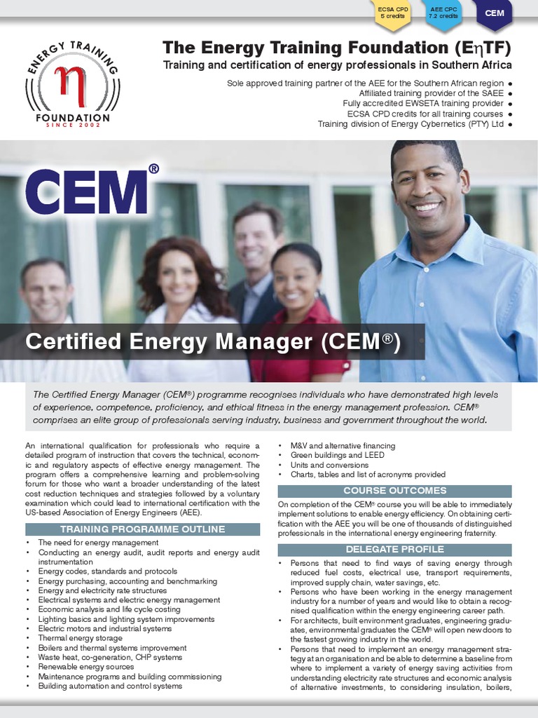 EnTF CEM Course E-Brochure | PDF | Professional Certification | Energy ...