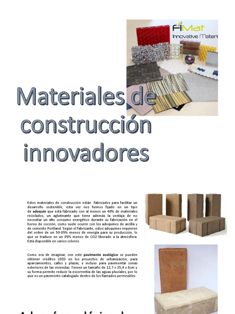 Materiales Innovadores de Construcción | PDF | Madera | Aluminio