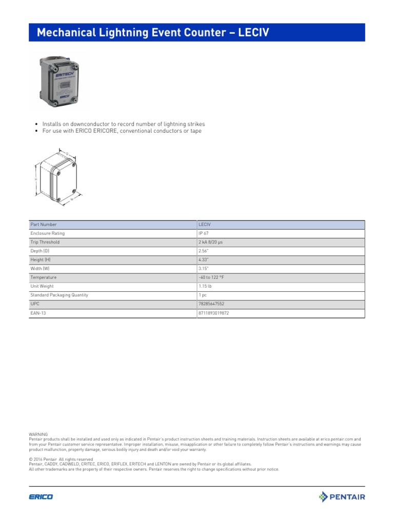 Mechanical Lightning Event Counter - LECIV | PDF