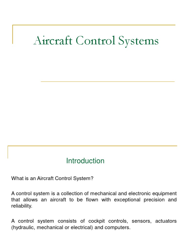 Overview of Aircraft Control Systems | PDF | Aircraft Flight Control ...