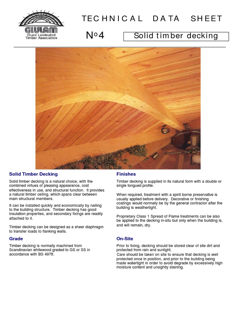 Technical Data Sheet Solid Timber Decking | PDF | Lumber | Wood