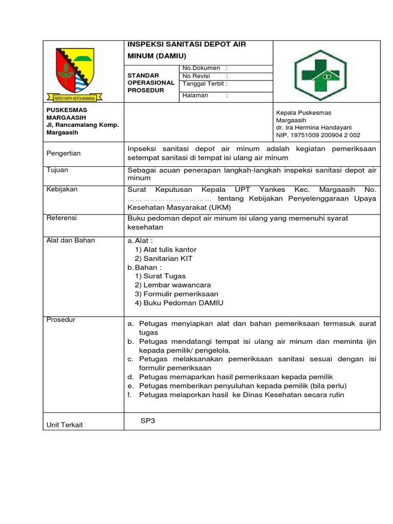 Sop Tentang Damiu 2017 | PDF