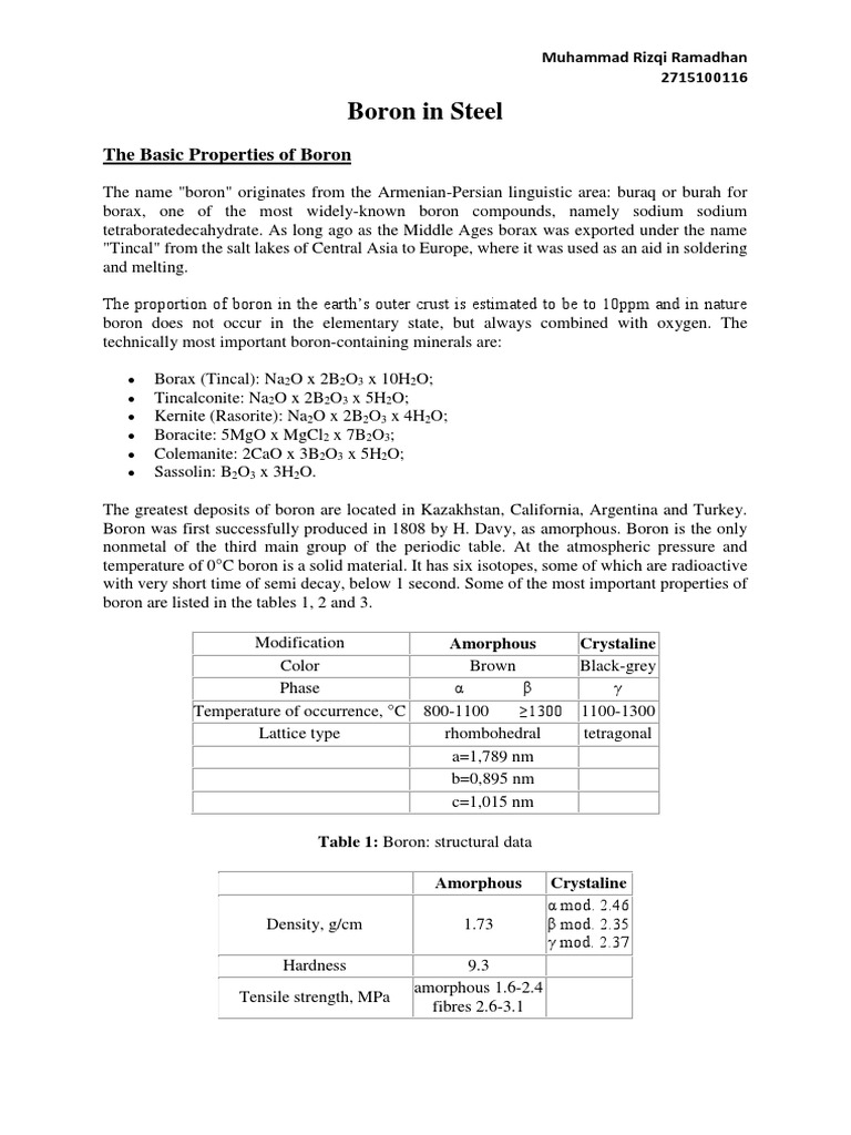 Boron in Steel | PDF | Boron | Steel