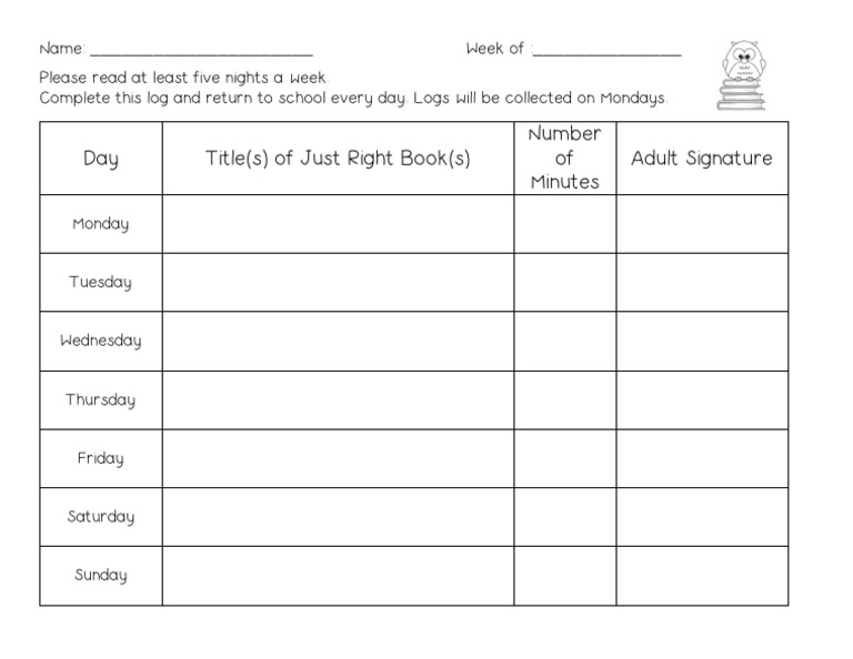 2017 Weekly Reading Log | PDF