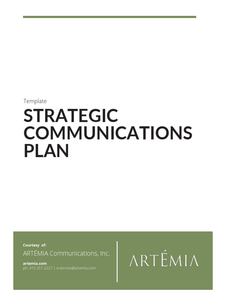 Strategic Communications Plan | PDF | Strategic Communication | Goal