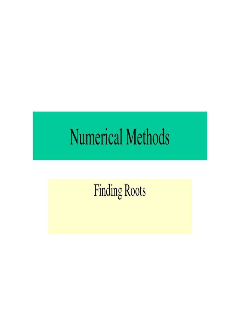 Root Finding2 Algorithms Numbers