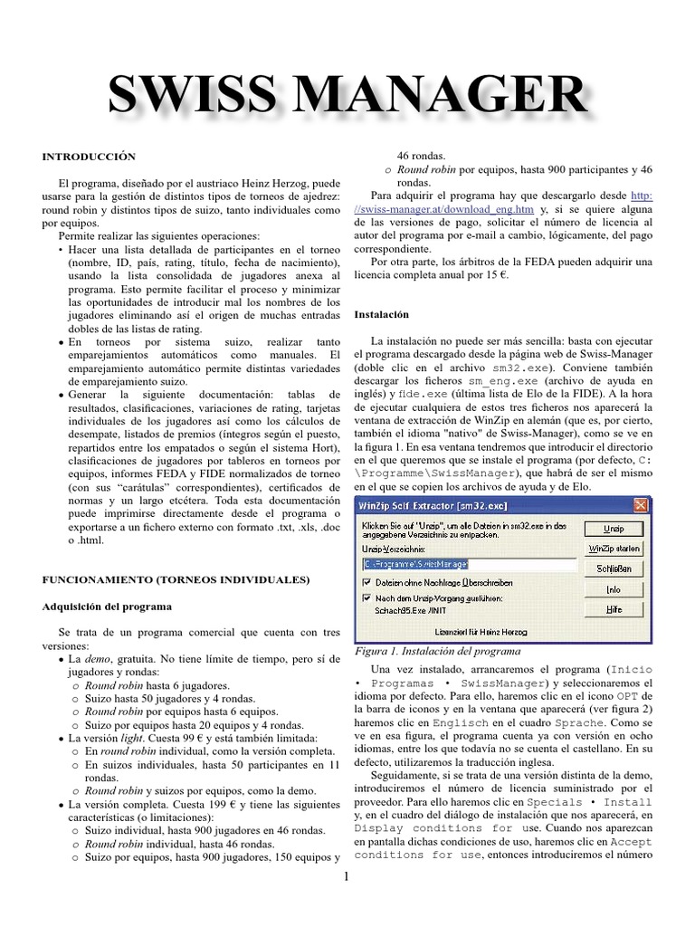 Manual de Swiss Manager para Torneos | PDF | Point and Click | Ventana ...