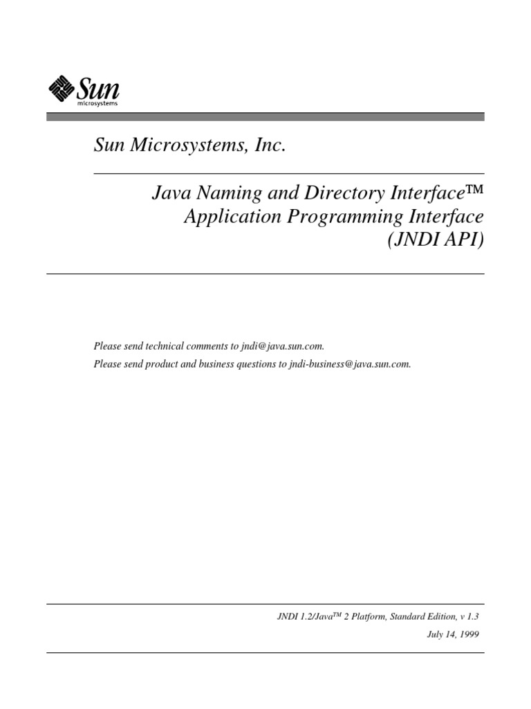 Java Naming And Directory Interface Jndi Api En Pdf Application Programming Interface