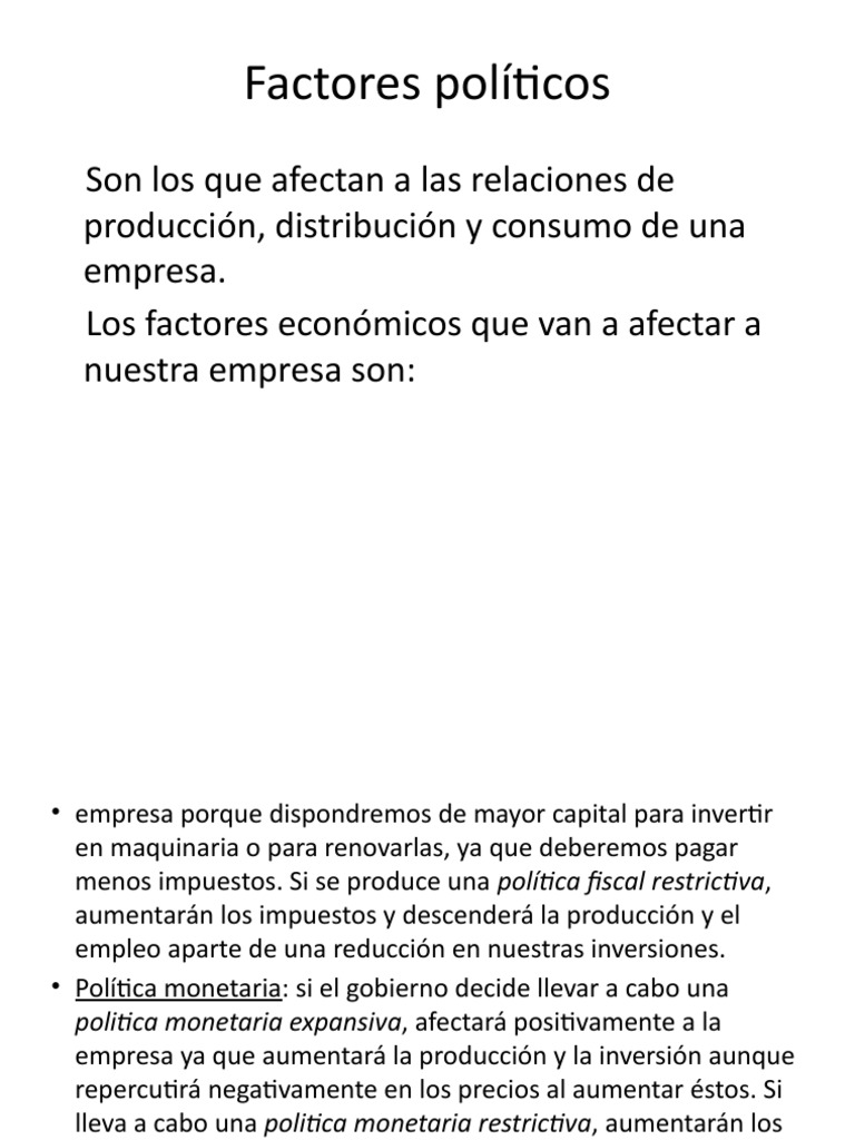 Factores políticos