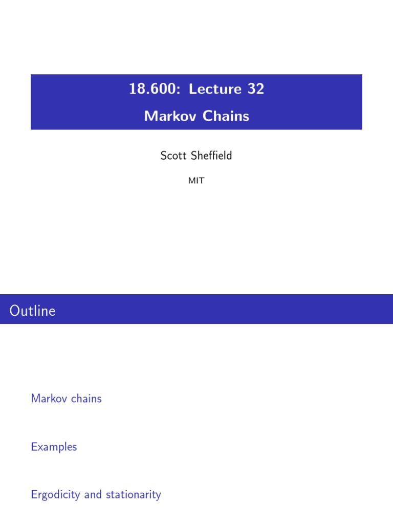 Markov Chains: Scott Sheffield | PDF | Eigenvalues And Eigenvectors ...