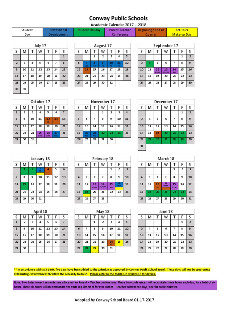 2017-2018 Calendar | PDF | Academic Term | Teaching And Learning