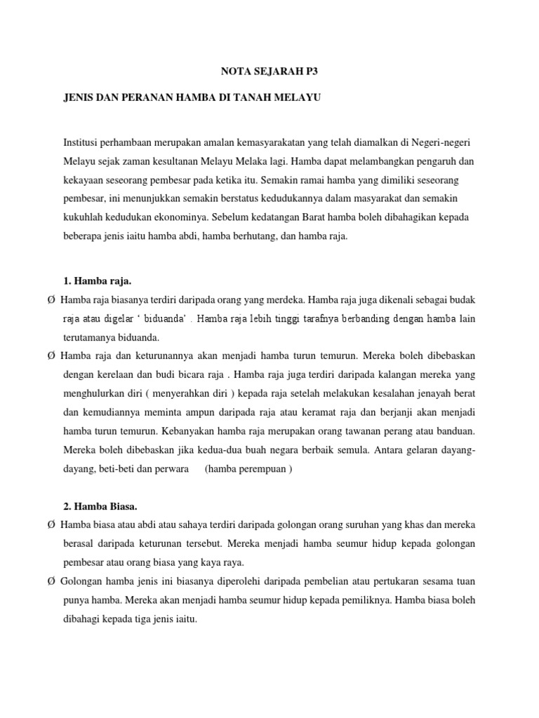 Nota Sej P3 | PDF