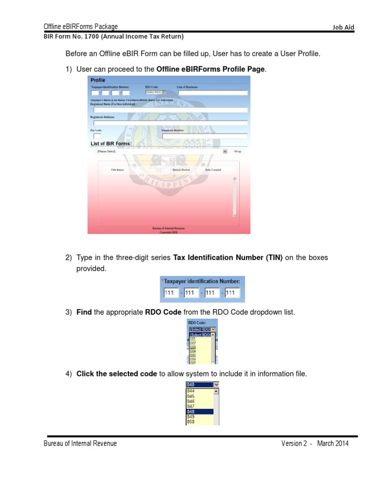 Filling BIR Form 1700 Offline Guide | PDF