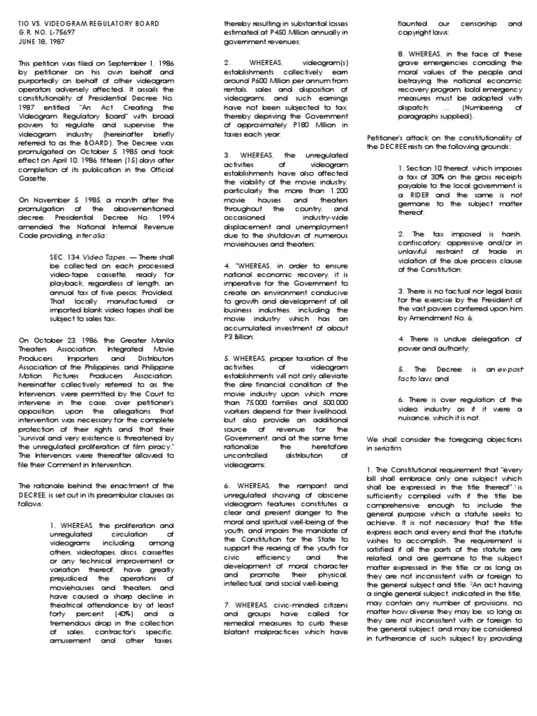 Tio V Videogram | PDF | Decree | Evidence (Law)