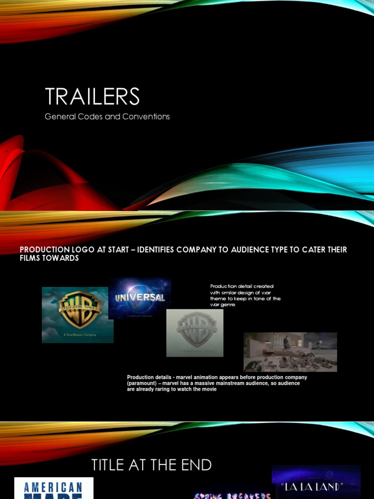 Trailers General Codes and Conventions | PDF