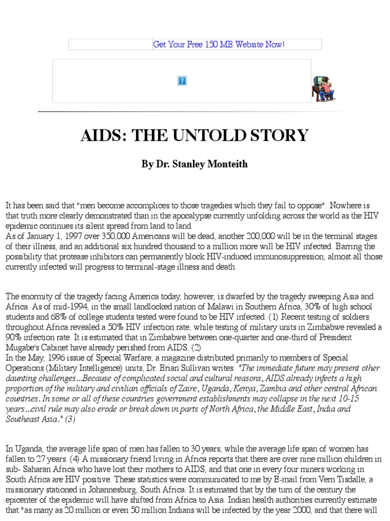 AIDS - The Untold Story by Dr. Stanley Monteith | Download Free PDF ...