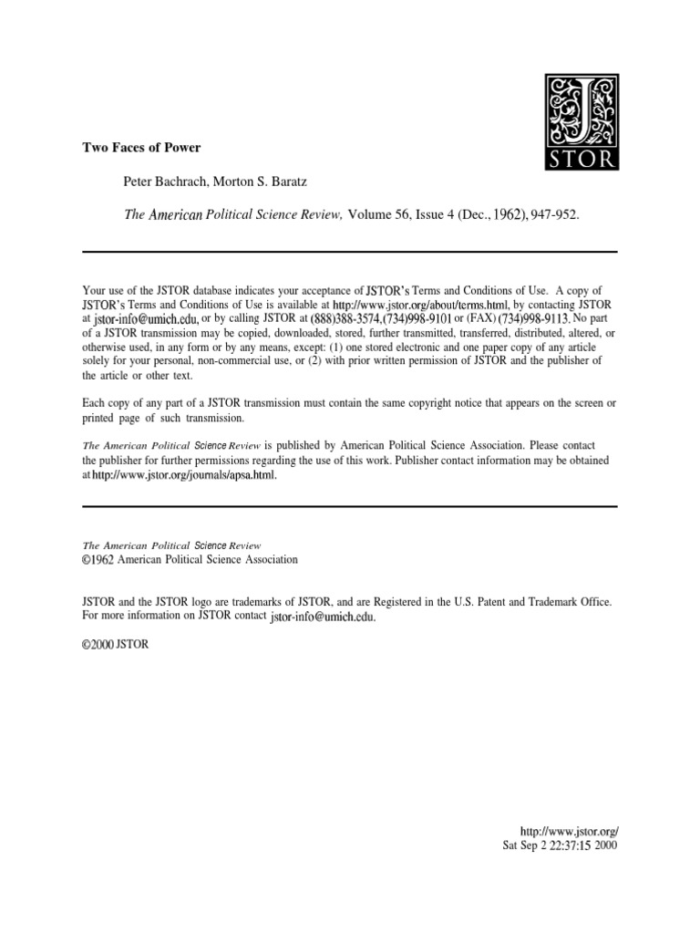 Duas Faces Do Poder PDF | PDF | Bias | Sociology