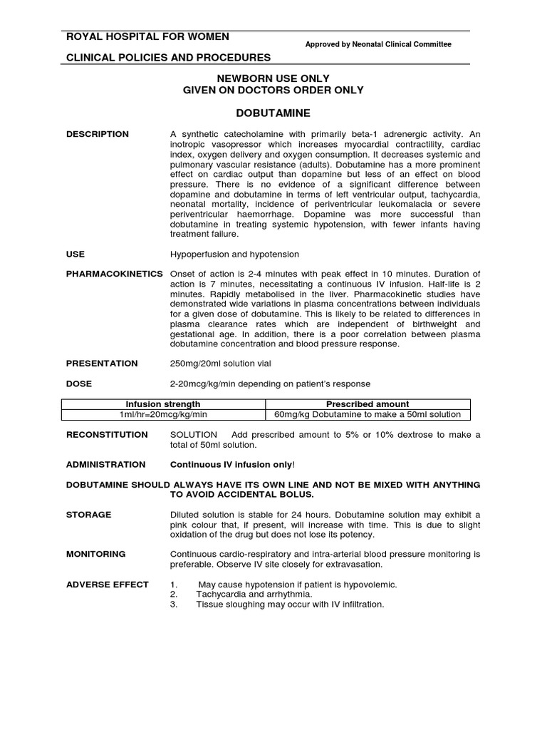Dobutamine | PDF | Shock (Circulatory) | Dopamine