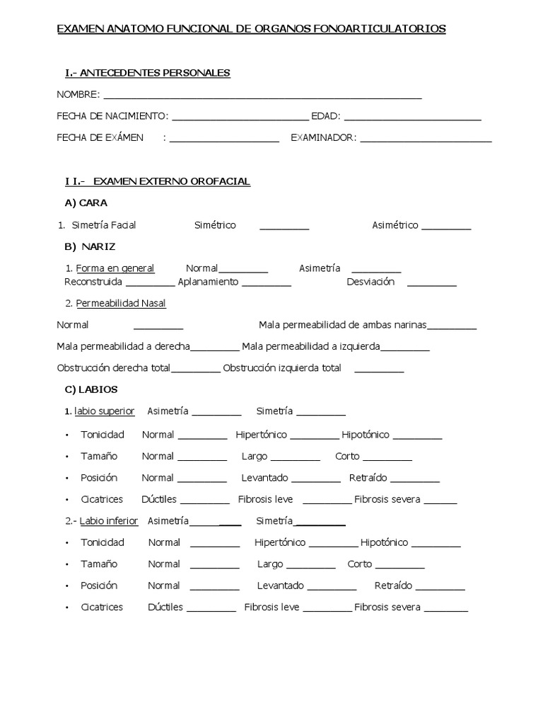 Protocolo de OFA | PDF | Rasgos faciales | Anatomia animal