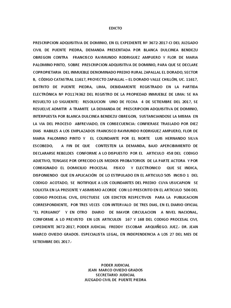 Edicto 1 | PDF