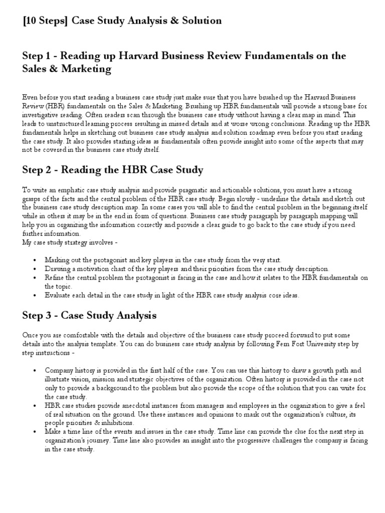 (10 Steps) Case Study Analysis & Solution | PDF | Swot Analysis | Case ...