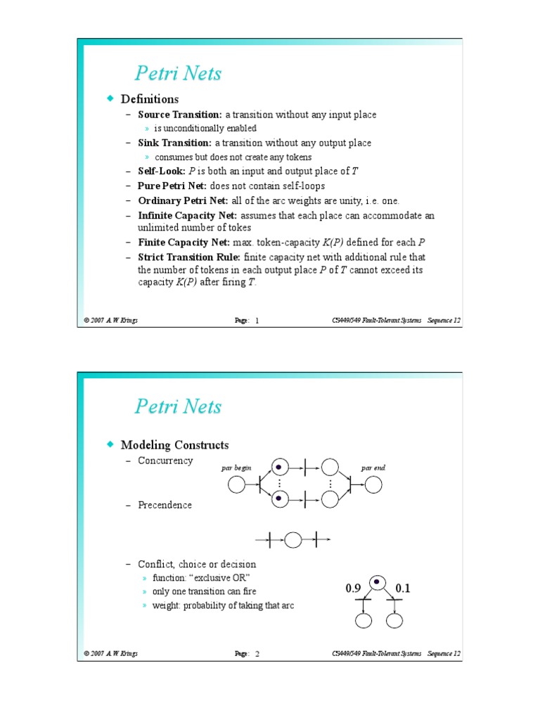 Petri Nets: Definitions | PDF | Theoretical Computer Science | Discrete Mathematics