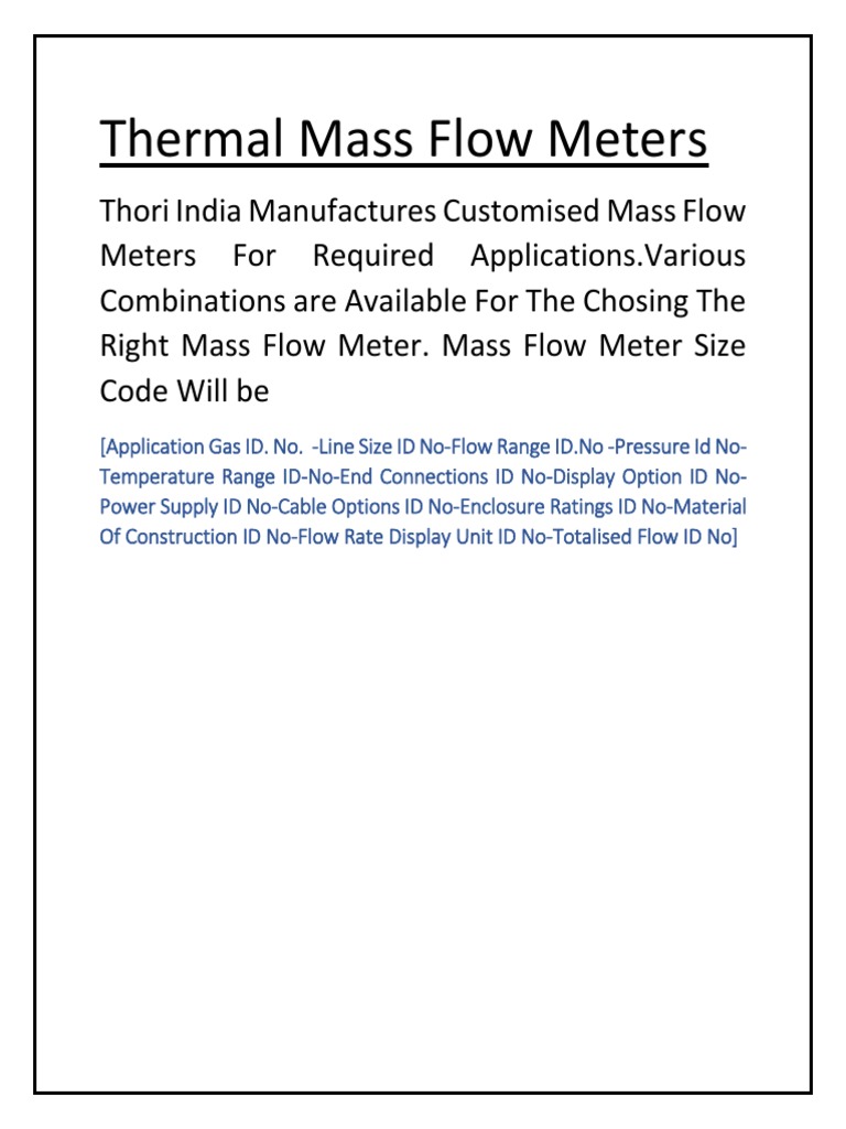 V1.1 Sizing Mass Flow Meter | PDF | Flow Measurement | Natural Gas