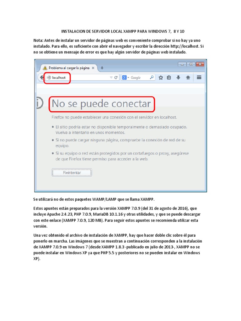 Instalacion de Servidor Local Xampp para Windows 7 | PDF | Servidor HTTP Apache | Servidor web