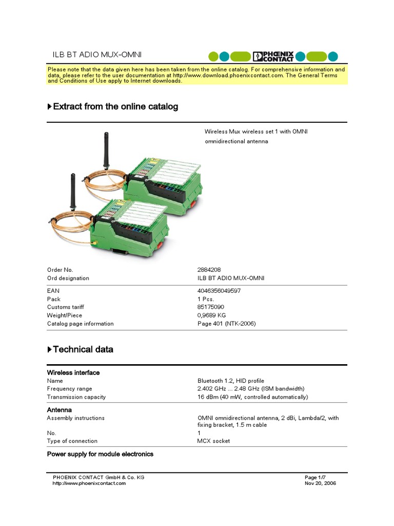 Extract From The Online Catalog: Ilb BT Adio Mux-Omni | PDF | Power Supply | Telecommunications