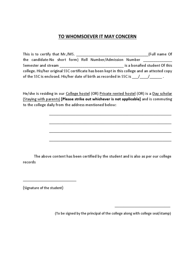 To Whomsoever It May Concern | PDF
