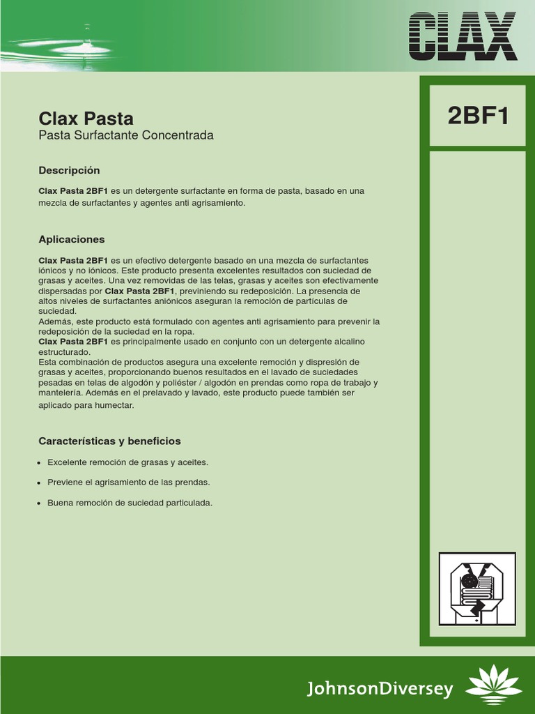 Clax Pasta 2bf1 | PDF | Tensioactivo | Detergente