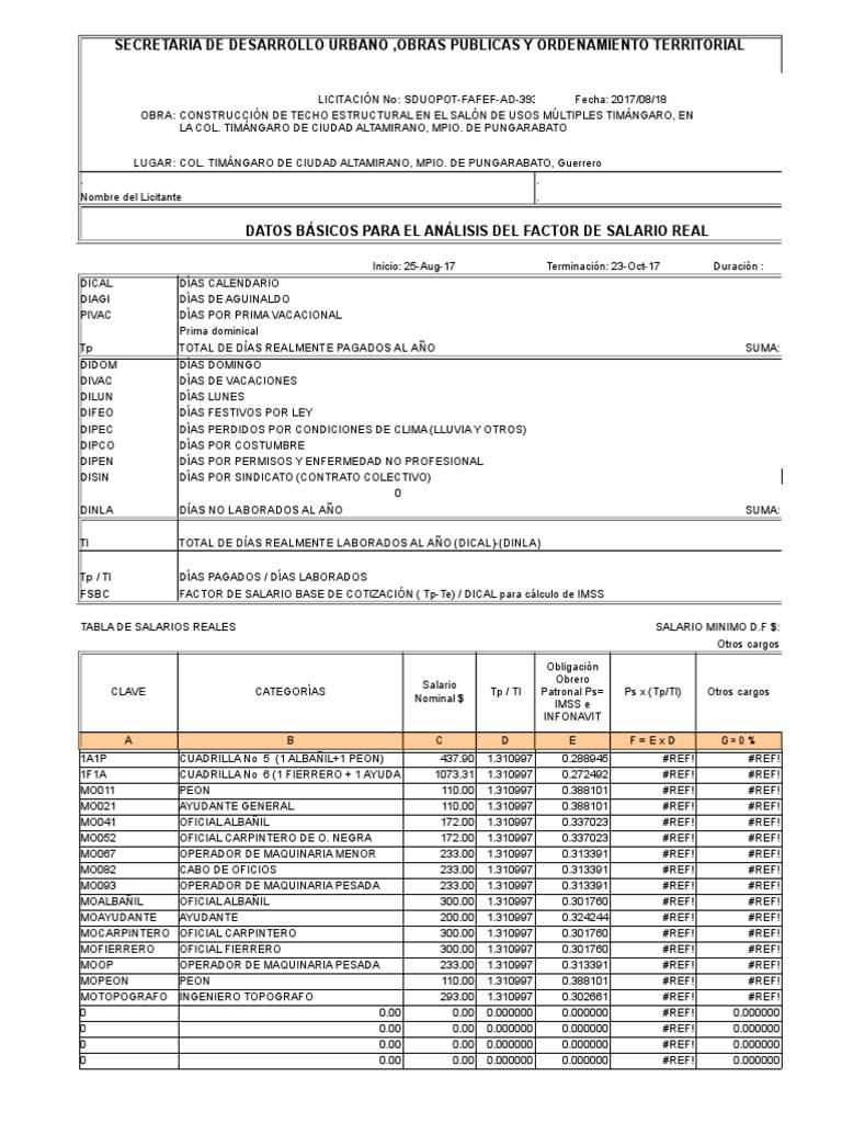ejemplo calculo de fasar | Relaciones laborales | Labor