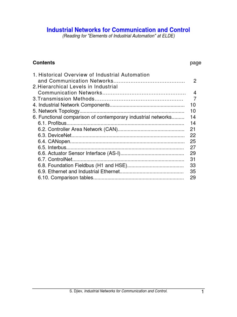 Industrial Networks | PDF