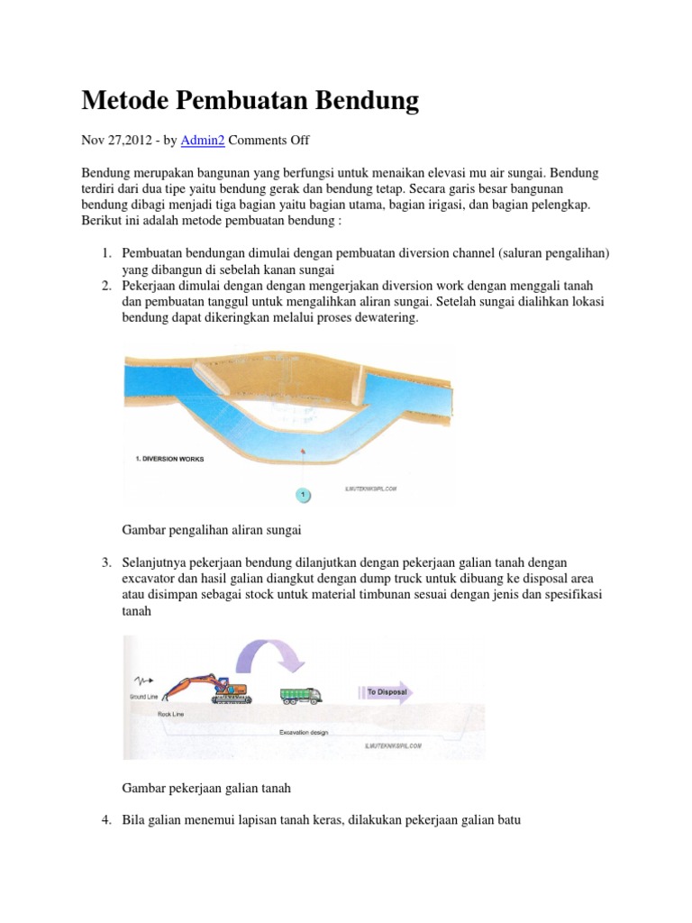 Metode Pembuatan Bendung | PDF