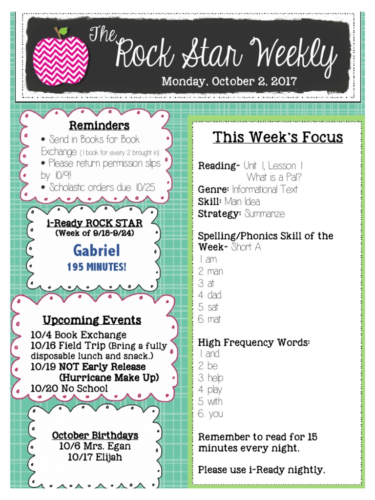 Egan Newsletter Journeys Lesson 1 | PDF