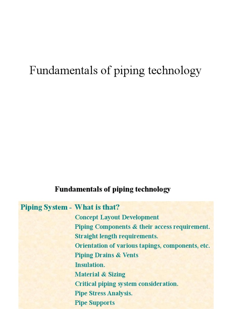 Fundamentals of Piping Technology | PDF | Thermal Insulation | Pipe ...
