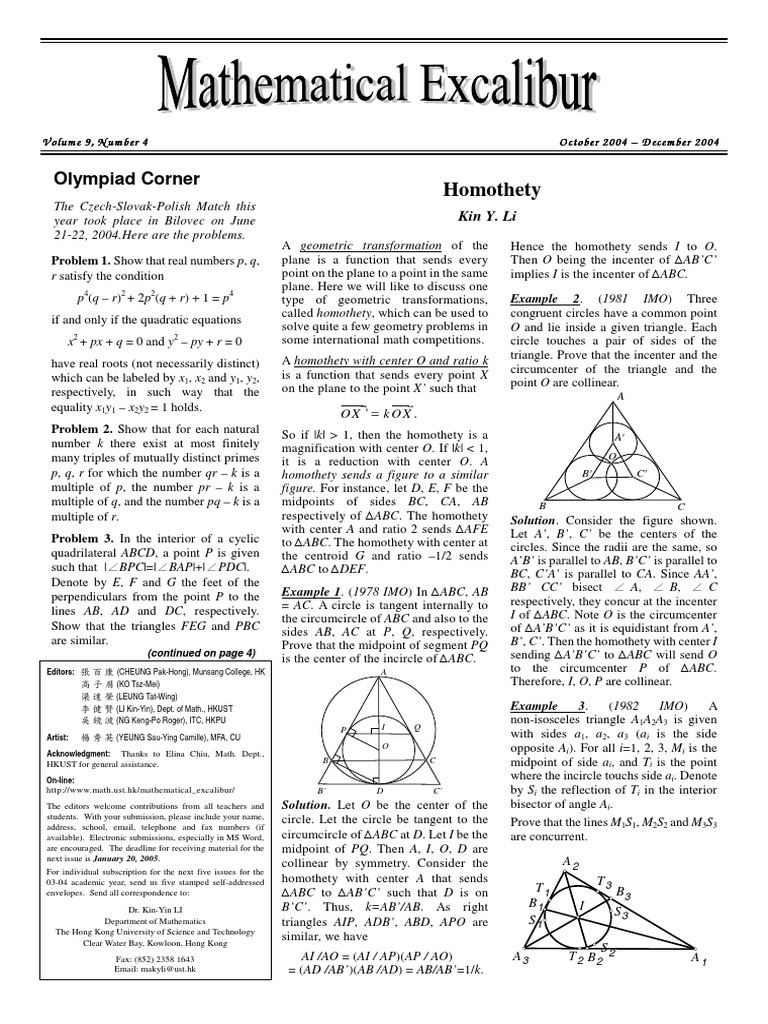 Understanding Homothety in Geometry | PDF | Circle | Mathematical Objects