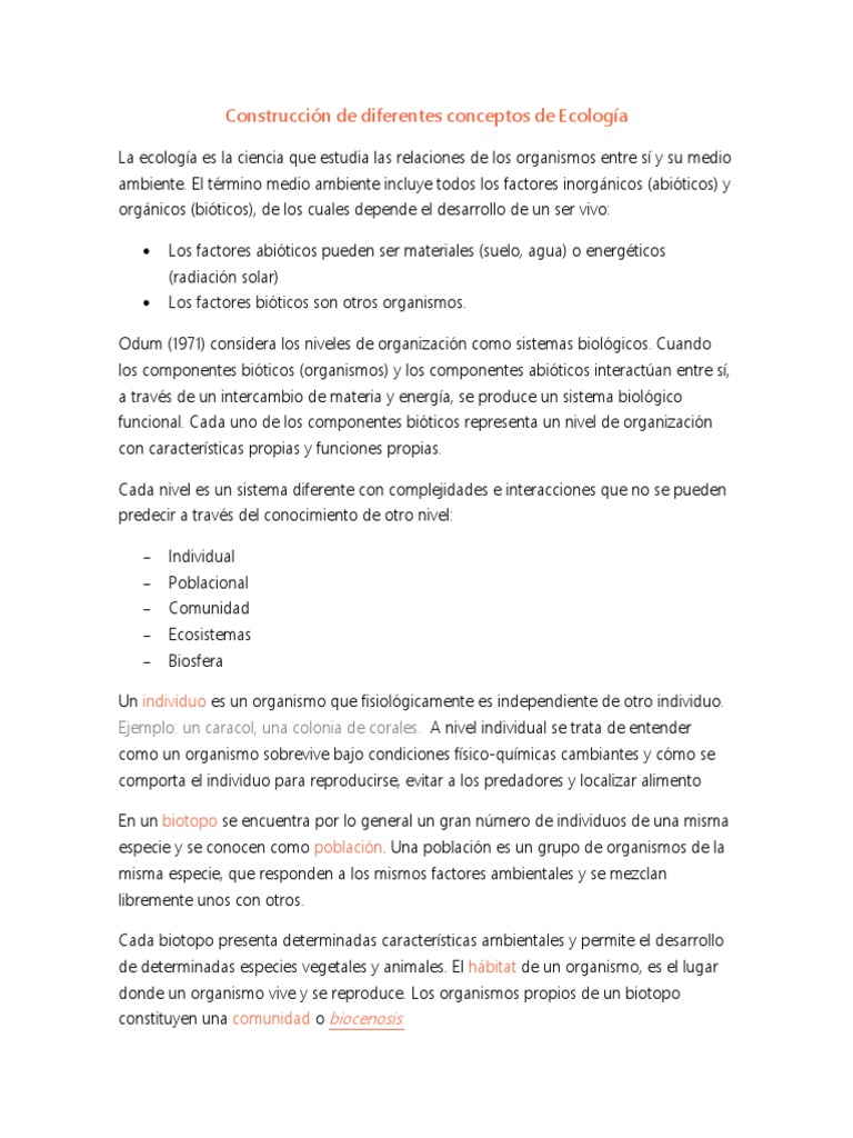 La Ecología Es La Ciencia Que Estudia Las Relaciones de Los Organismos ...