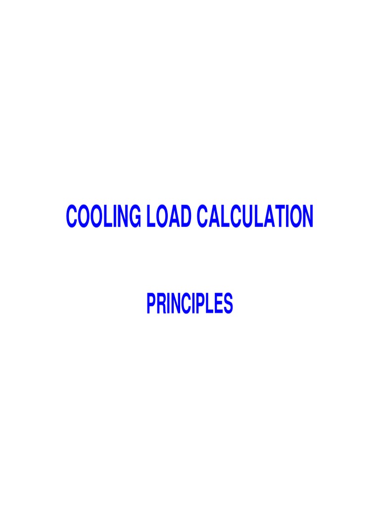 Cooling Load Calculation: Principles | PDF | Heat Transfer | Heat