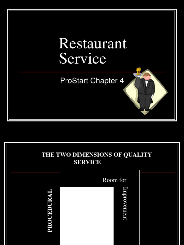 Restaurant Service: Prostart Chapter 4 | PDF | Tableware | Menu
