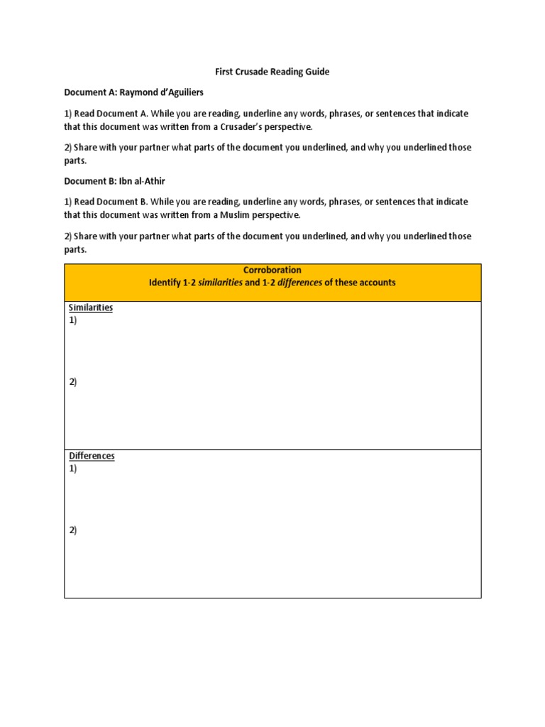 First Crusade Perspectives Analysis | PDF