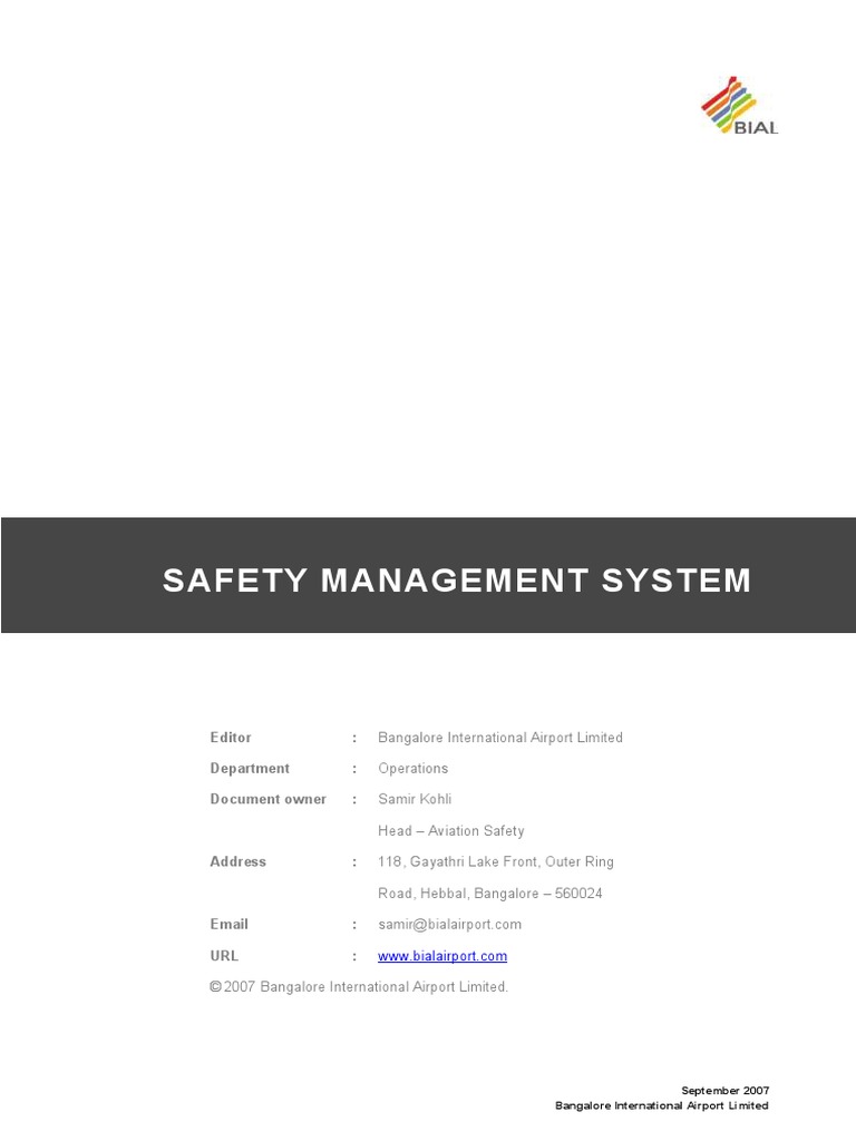 Safety Management System: Editor: Department: Document Owner | PDF ...
