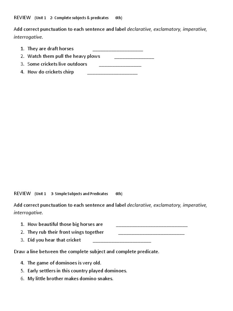 6th Grade Chapter Review Supplement Worksheets | PDF | Verb | Adverb