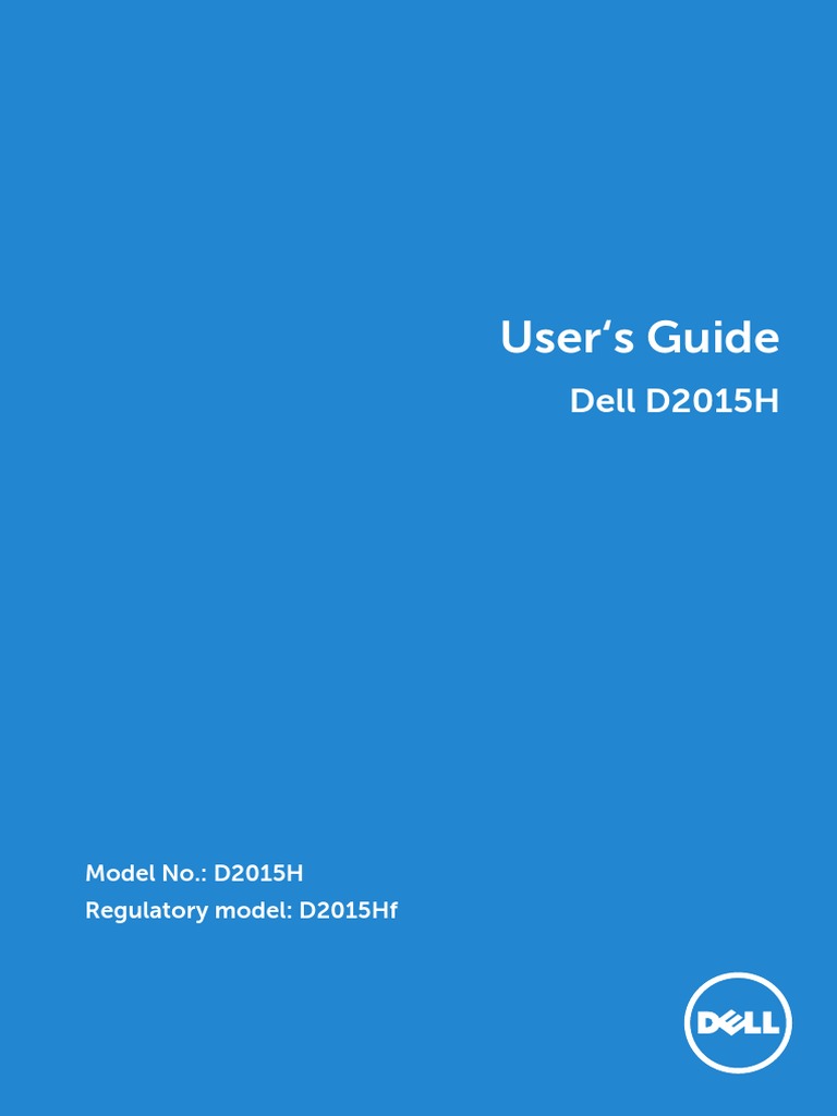 Dell-D2015h User's Guide En-Us | PDF | Computer Monitor | Menu (Computing)