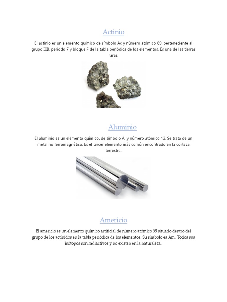 Elementos de La Tabla Periodica Axel Machorro | PDF | Elementos ...