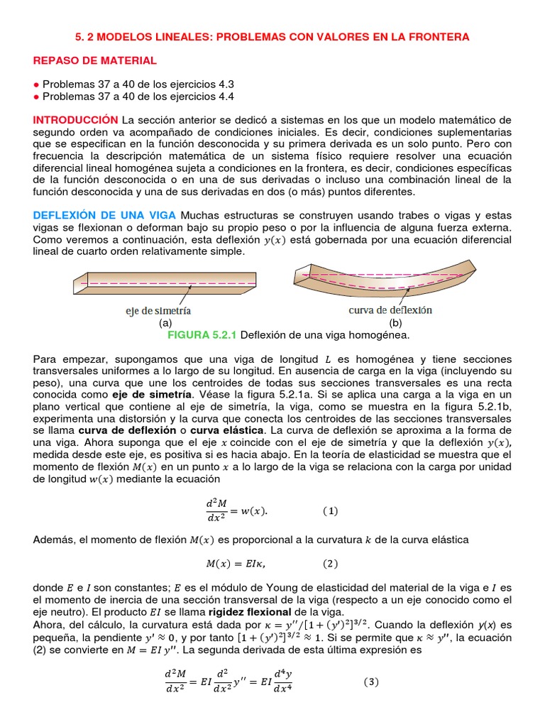 5.2 Modelos Lineales Problemas Con Valores en La Frontera | PDF ...