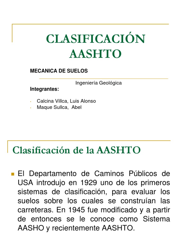 Clasificacion AASHTO | PDF | Plasticidad (Física) | Arcilla