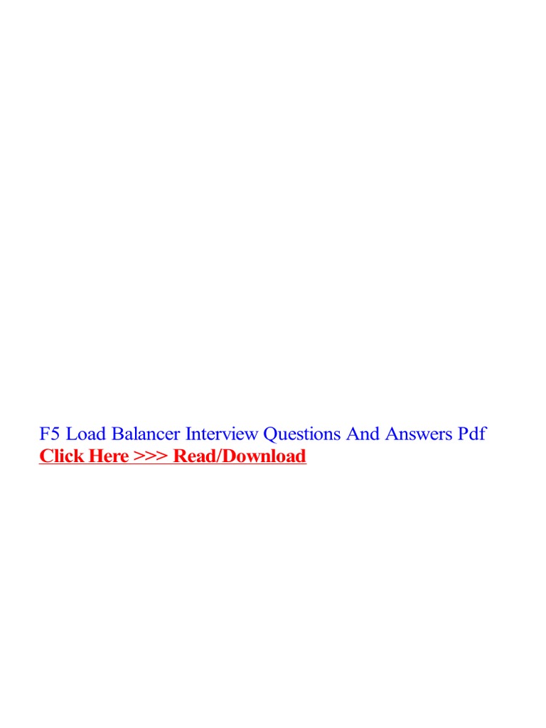F5 Load Balancer Interview Q&A Guide | PDF | Load Balancing (Computing) | Computer Network
